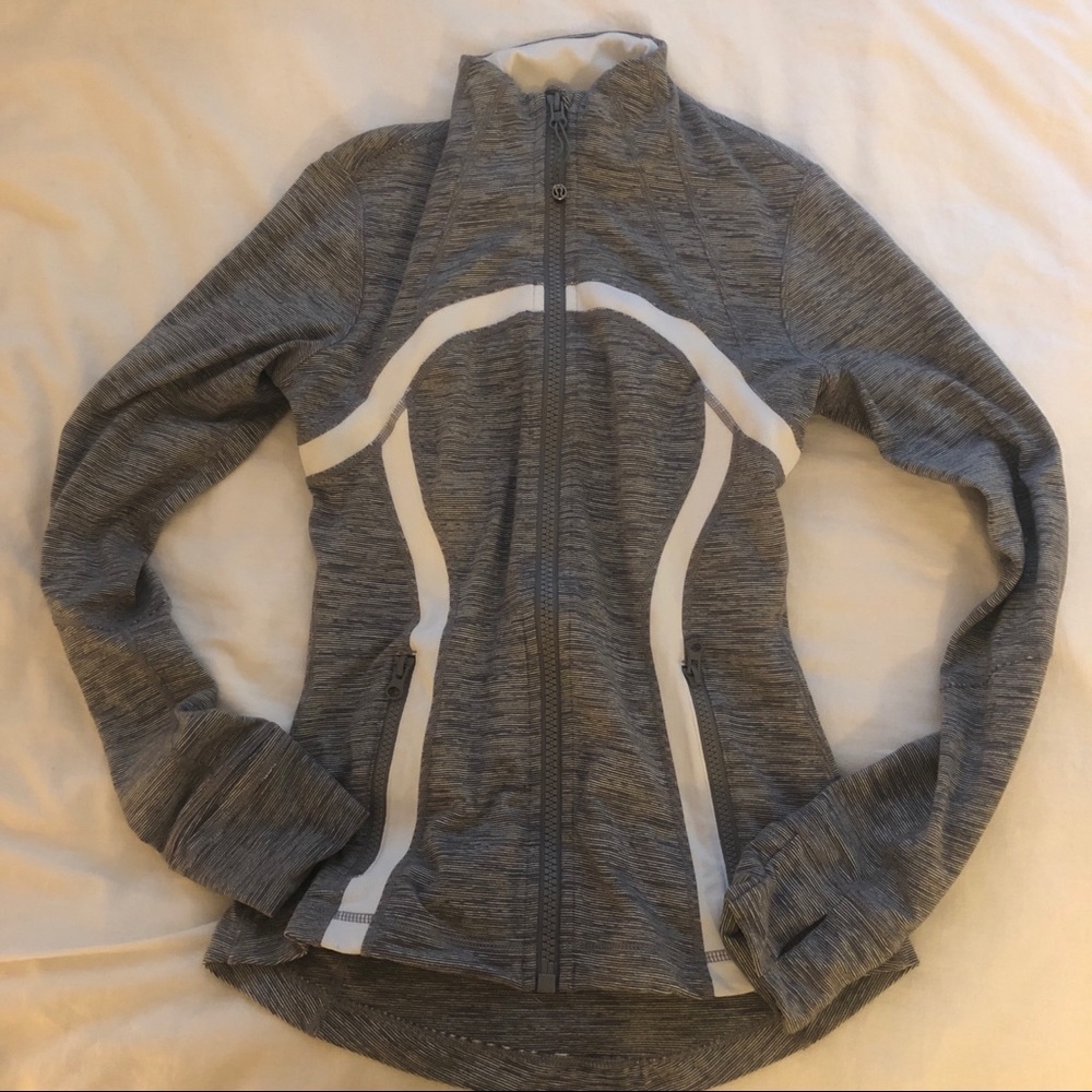 Lululemon Gray Define Jacket Wee Stripe Grey White - Gem